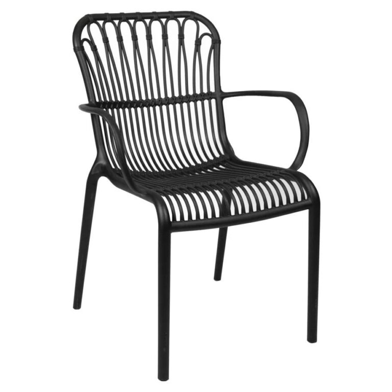 Rattie stapelbare tuinstoel Zwart - Ultiem Buitenleven